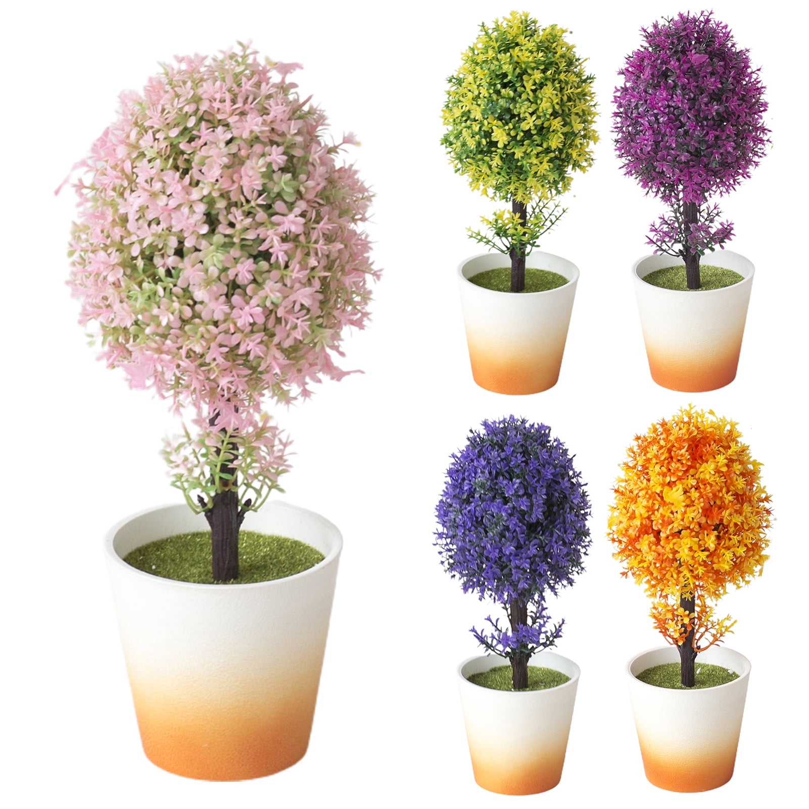 Visland Artificial Plants Potted Small Artificial Bonsai Fake Plants ...