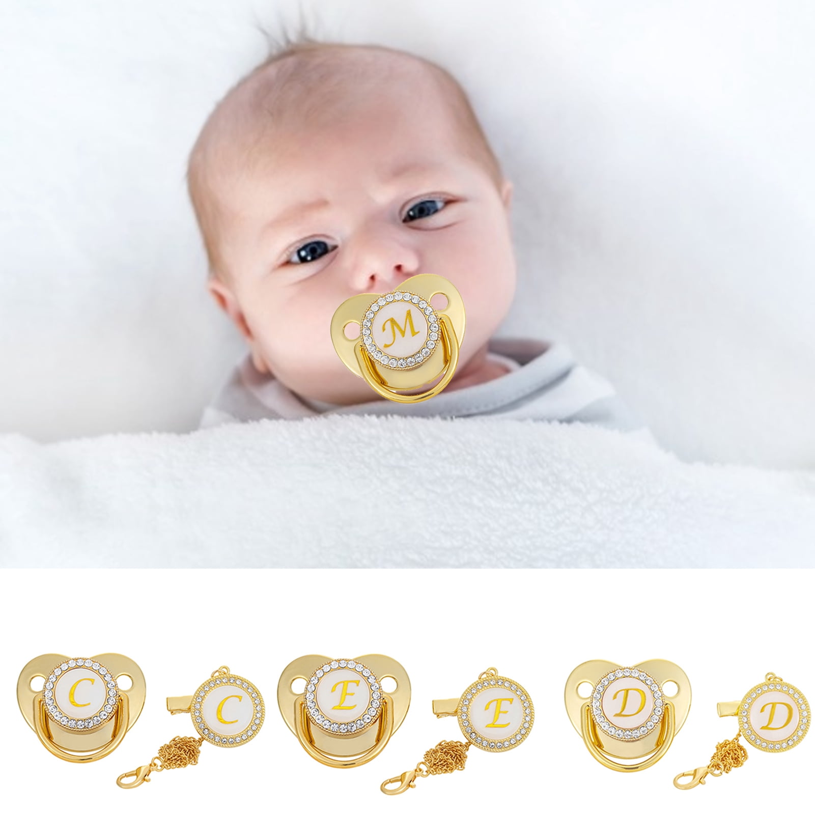 Visland Baby Pacifiers (English Letter) Curves Comfortably with Face ...
