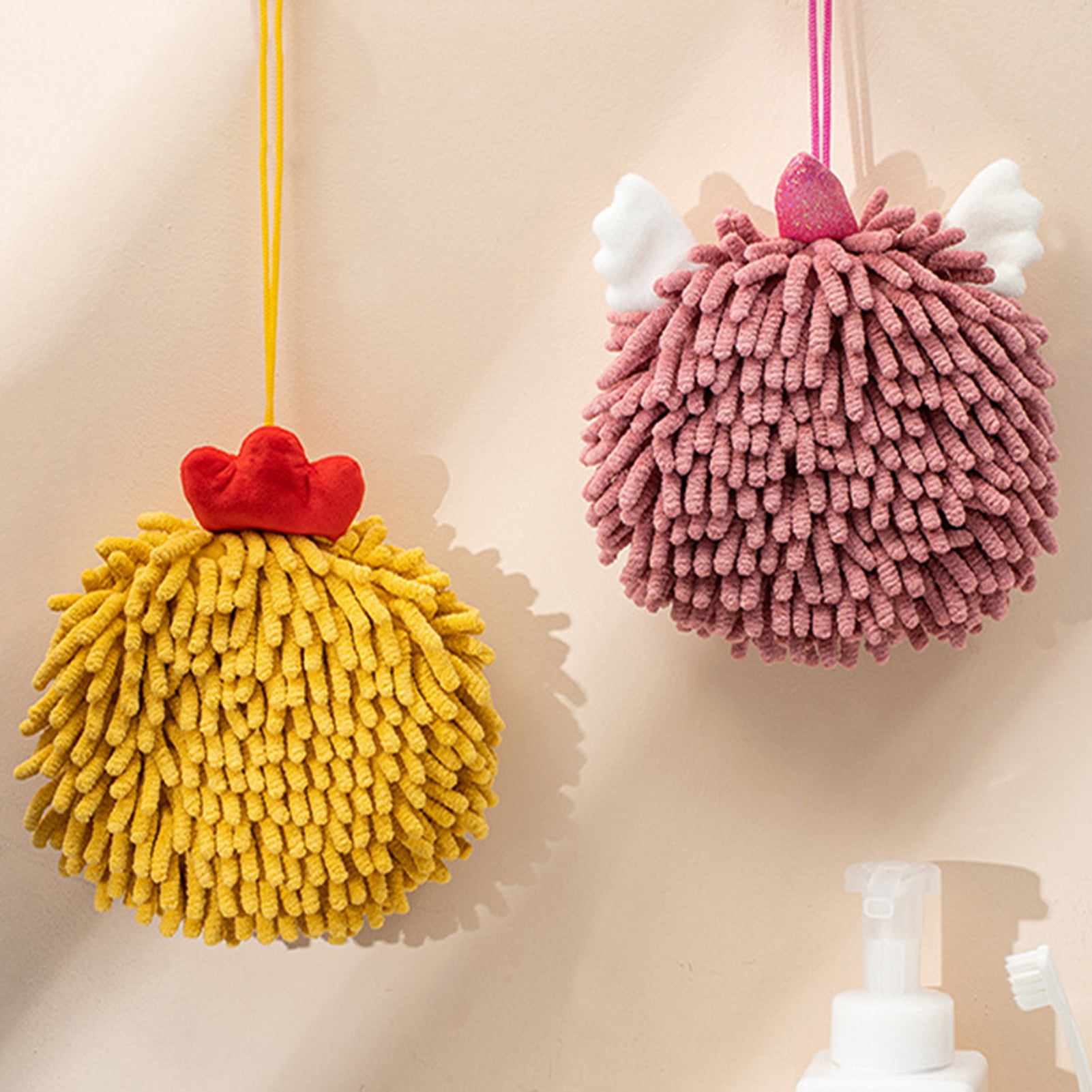 Visland Bathroom Decorative Hand Towel Set, Chenille Hanging Hand Towel ...