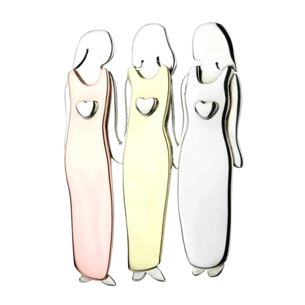 Visland Beautiful Sisters Brooch Pins 2-6 People Love Heart Color Block ...