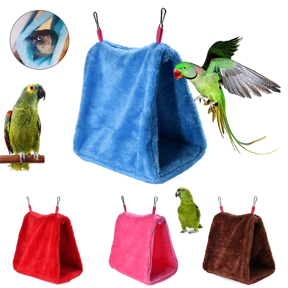 Visland Bird Hammock, Alloy Buckle Solid Color Soft Plush Velvet Winter ...