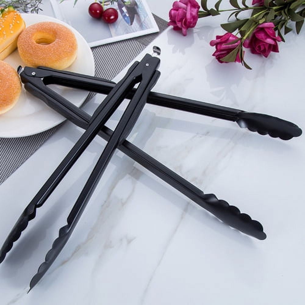 Visland Black Kitchen Tongs ,Labor-saving, Anti-deformed, Wrought Iron ...