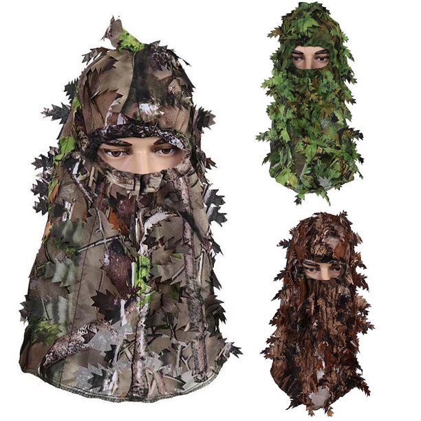 Visland Camo Bucket Hats with Built in 3D Leafy Facecover Hunting Gear ...