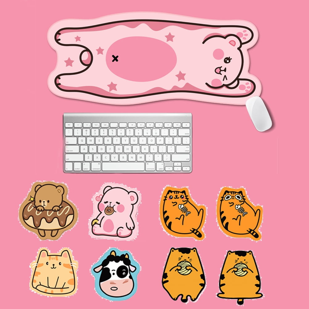 Visland Cartoon Animal Laptop Mouse Pad with Stitched Edge, Micro-woven ...