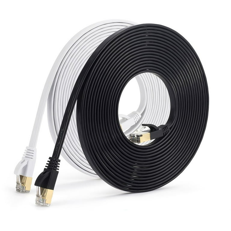Cat 7 Ethernet Cable 75ft Shielded Flat Network Cable - 10Gbps High ...