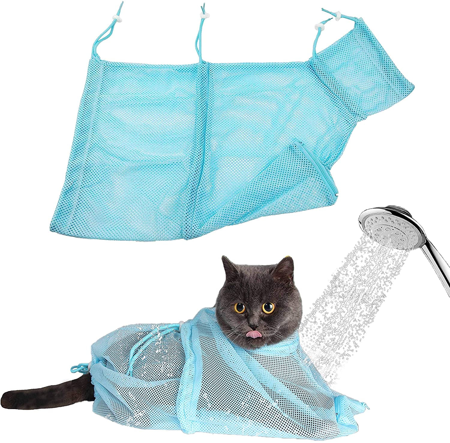 Visland Cat Bathing Bag，Puppy Dog Cleaning Shower Bag- Adjustable Anti ...