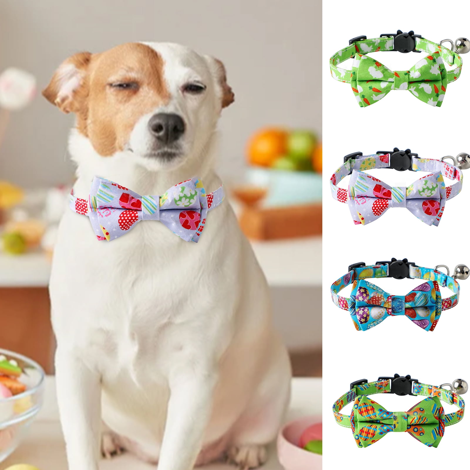 Visland Cat Collar Breakaway with Cute Bow Tie Bell - Bunny Carrot Eggs ...