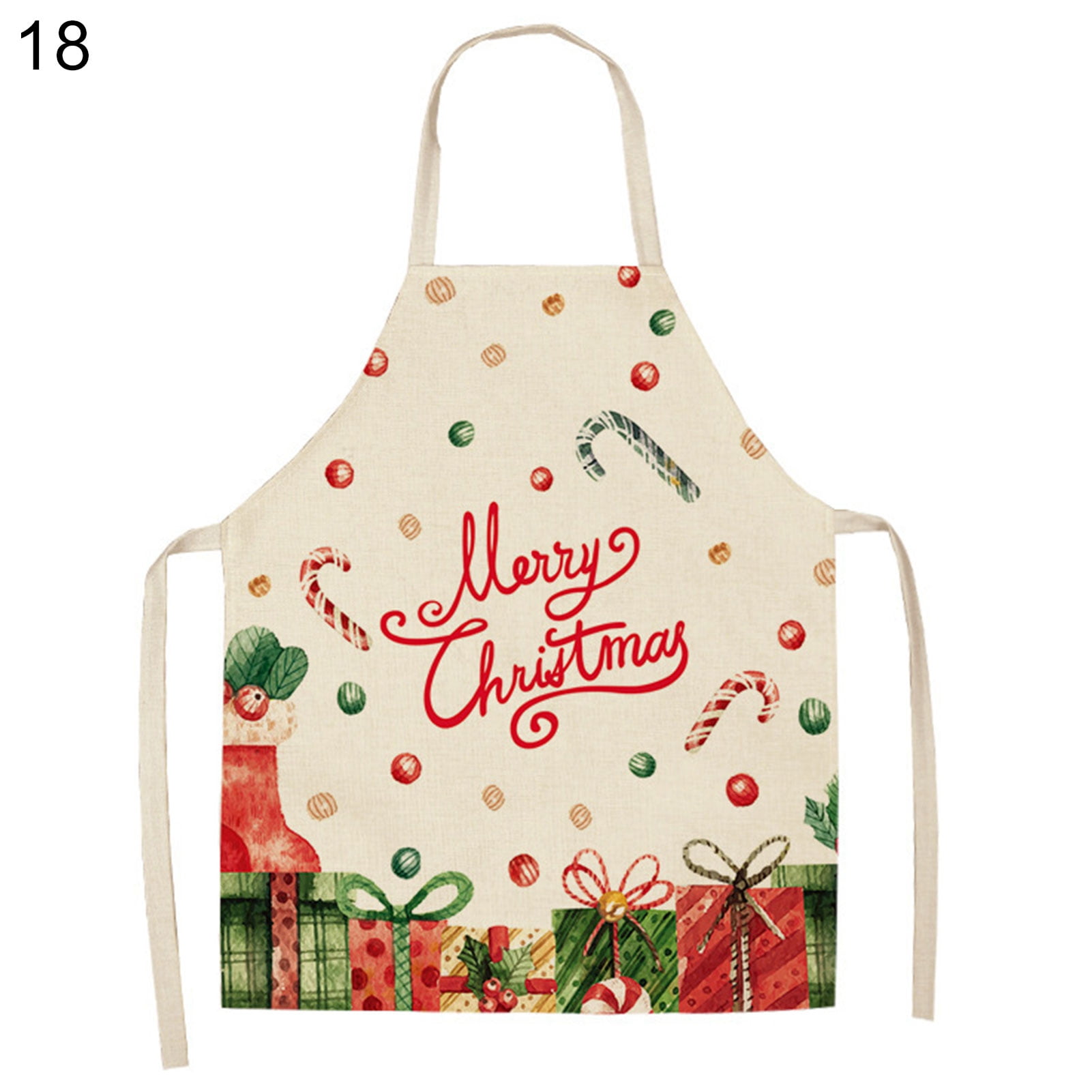 Visland Christmas Apron, Santa Claus/Elk/Snowman Style, Holiday Kitchen ...