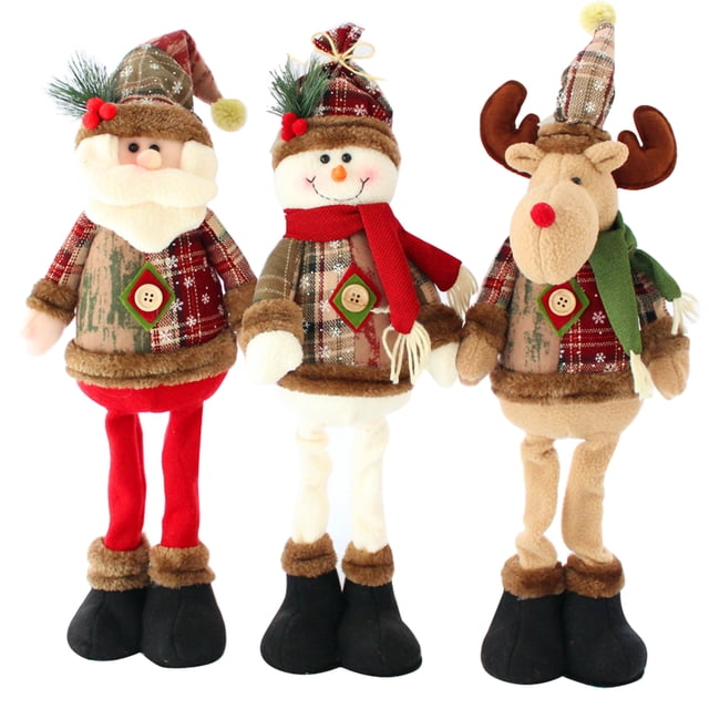 Visland Christmas Decoration Standing Plush Toy Santa Clause Snowman ...