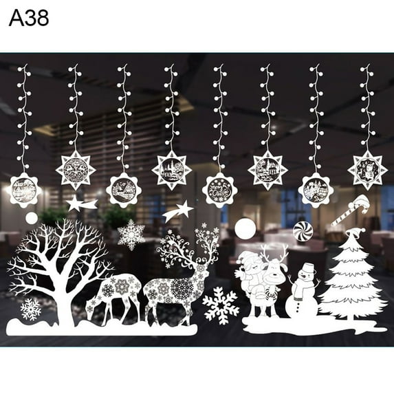 Visland Christmas Window Clings, Snowflake Window Stickers, PVC ...