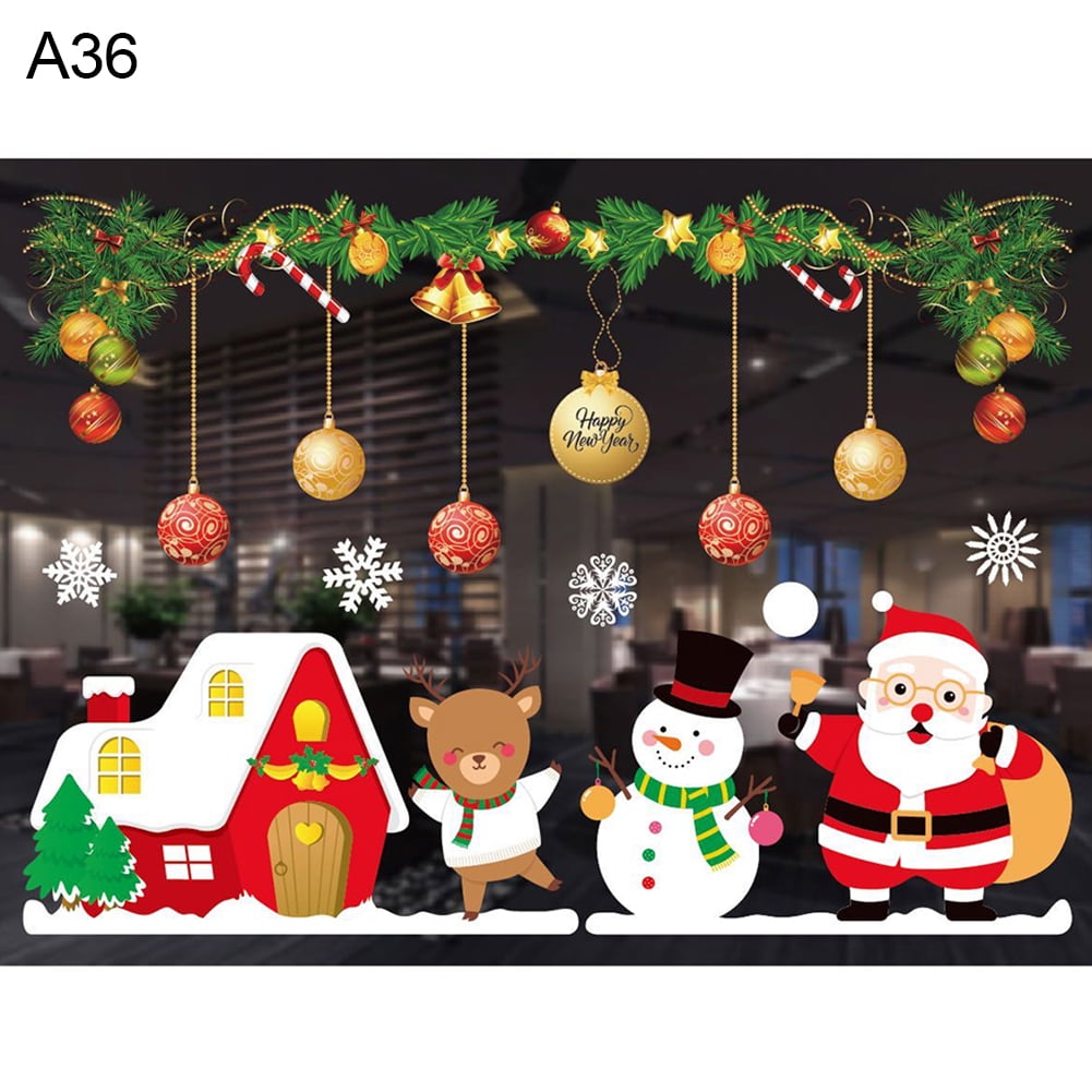 Visland Christmas Window Clings Snowflake Window Decals Christmas ...
