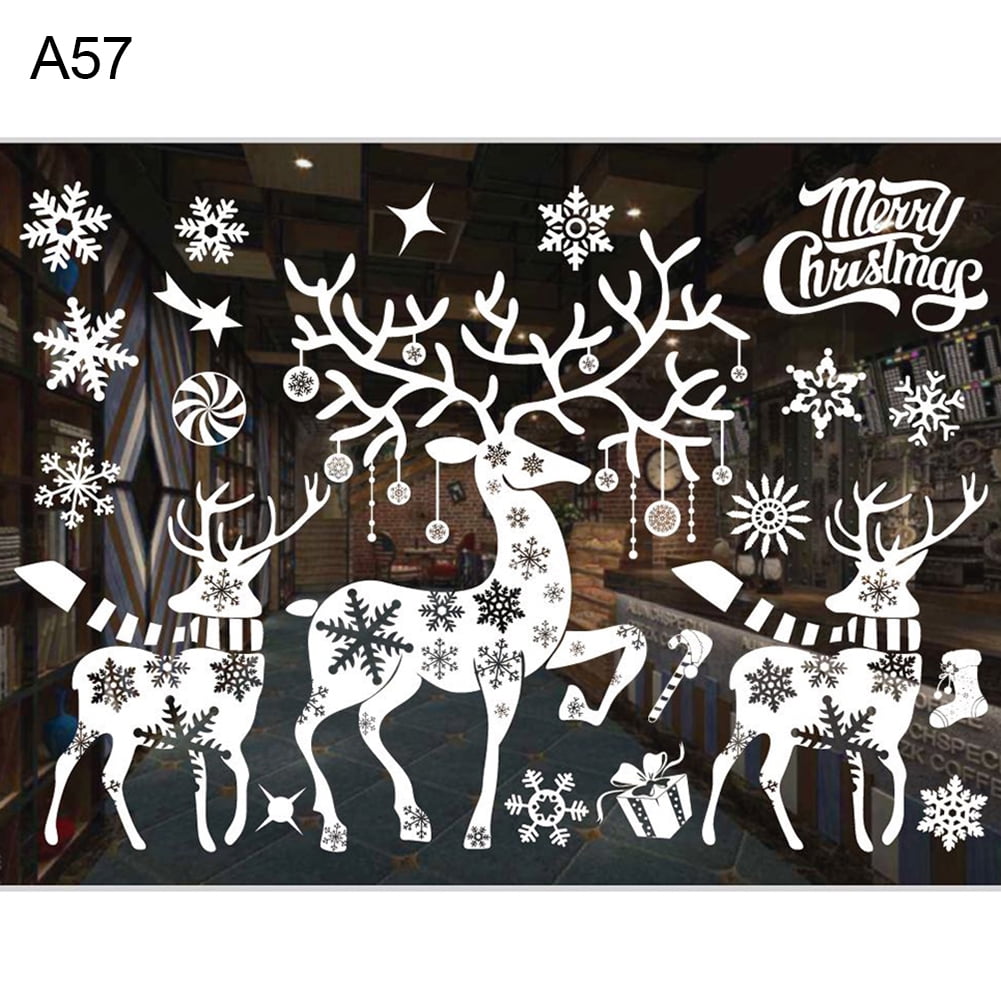 Visland Christmas Window Clings Snowflake Window Decals Christmas ...
