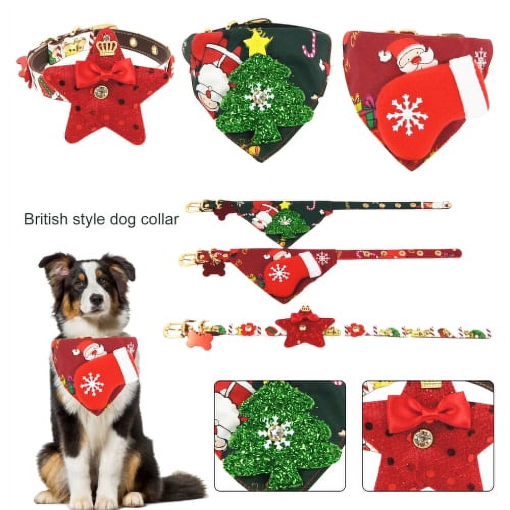 Visland Dog Cat Bandana Collar, Fashion Casual Cute Xmas Tree Santa ...