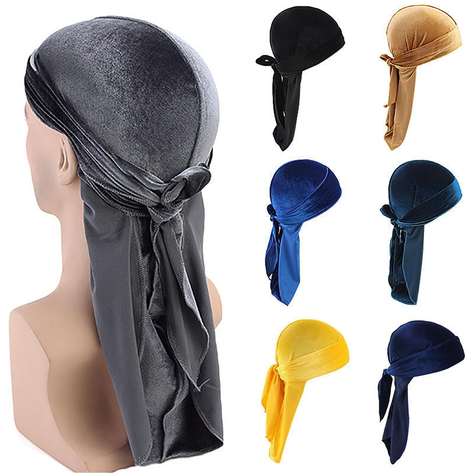 Visland Durag Cap Solid Color Ultra Soft Keep Warm Velvet Men Women ...