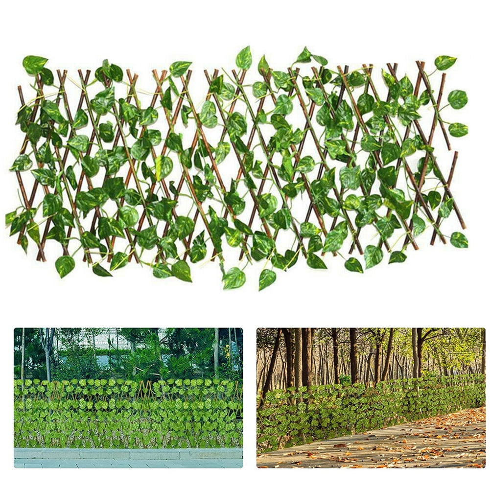 Visland Expandable Artificial Ivy Privacy Screen Fence- Retractable ...