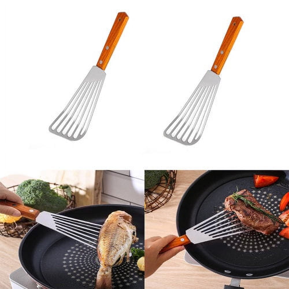 Visland Fish Spatula Stainless Steel - Steak Spatula, Thin Metal ...