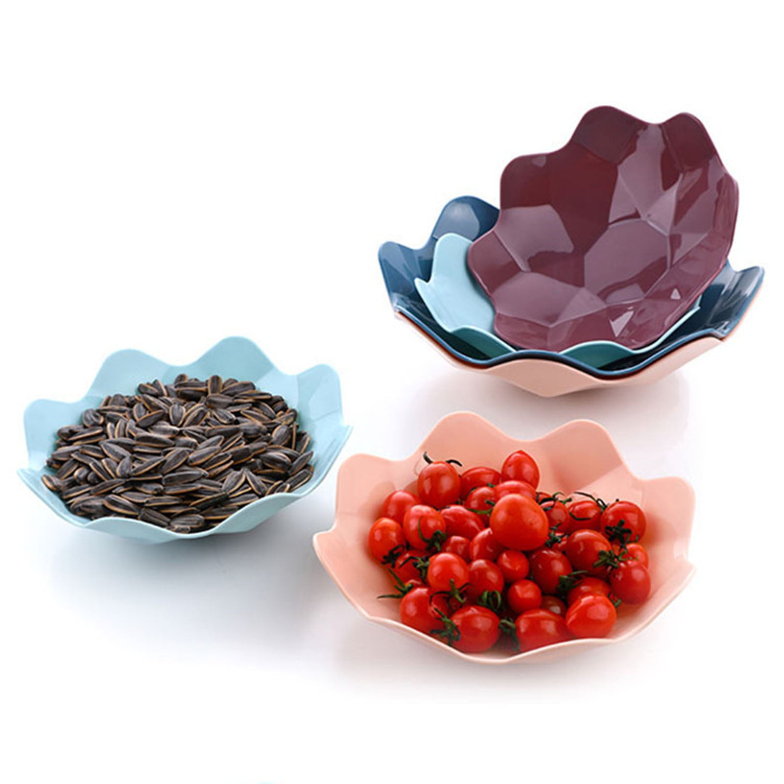 Visland Fruit Bowl Stackable Multifunctional Plastic Reusable Salad ...