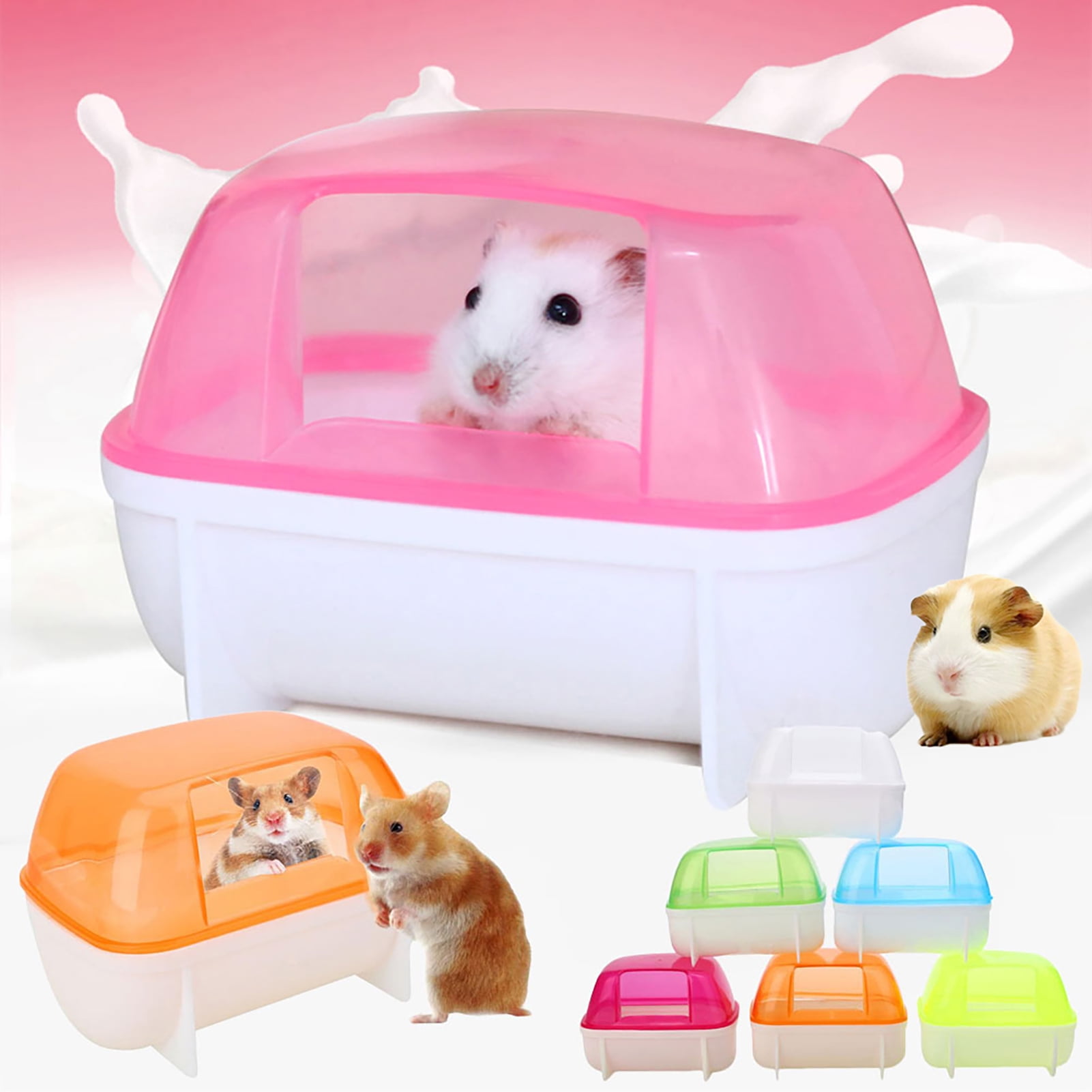 Visland Hamster Bathtub, Plastic Bathroom Container for Small Pets ...