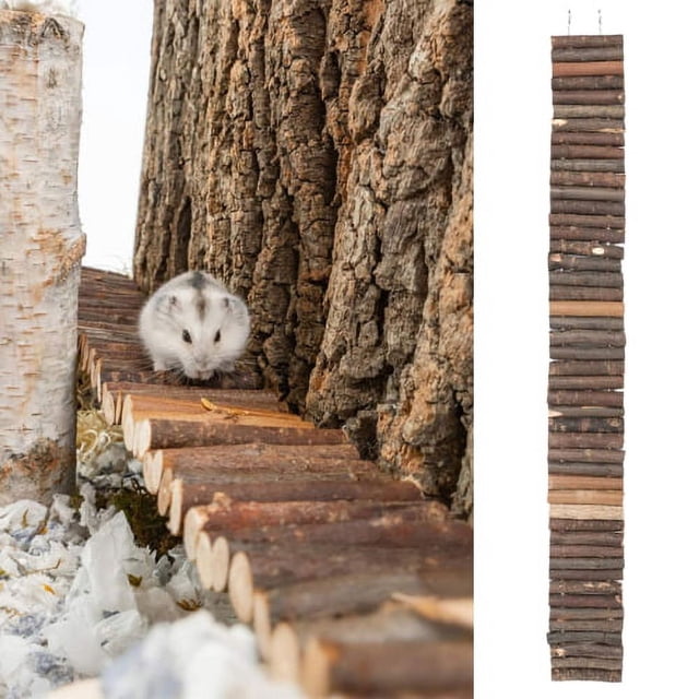 Visland Hamster Suspension Bridge Toy - Exercise Training Natural Wood ...