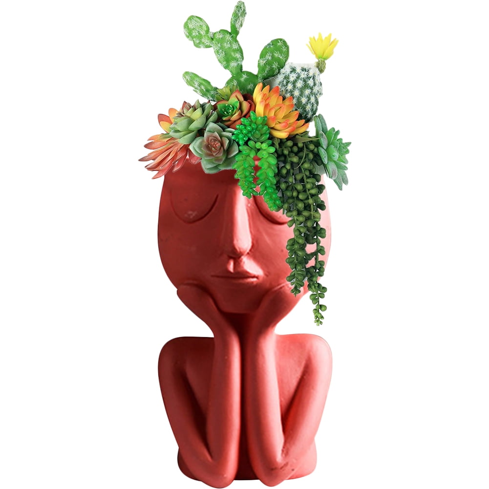 Visland Funny Ceramic Head Planter Pot, Greek Statue Succulent Vase ...