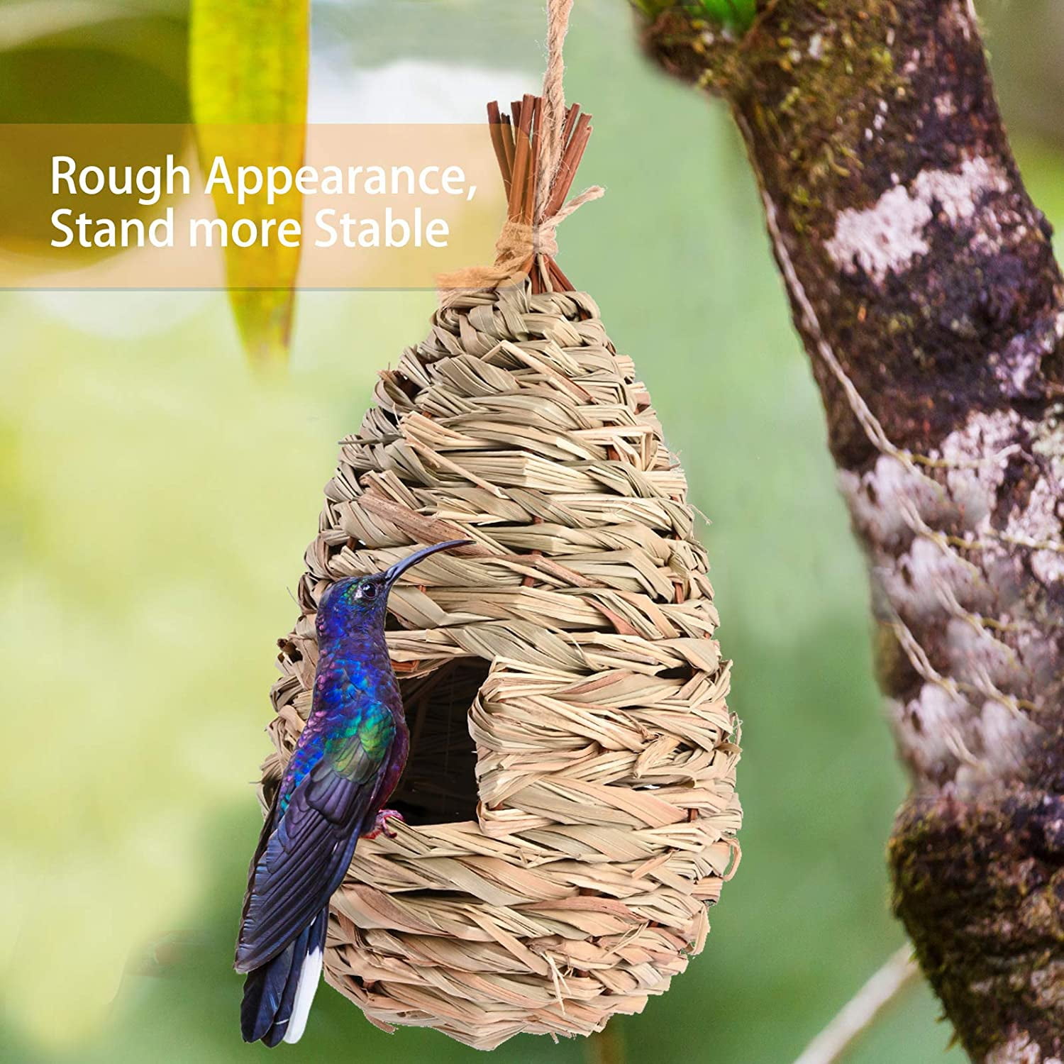 Visland Hummingbird Houses for Outside Hanging, Natural Grass Hanging ...