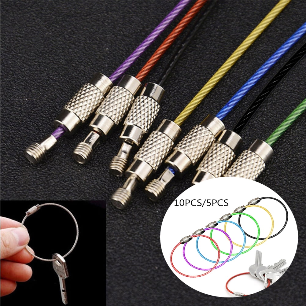 Visland Key chain Wire Ring 1.5*150mm Stainless Steel Key Cable Loops ...