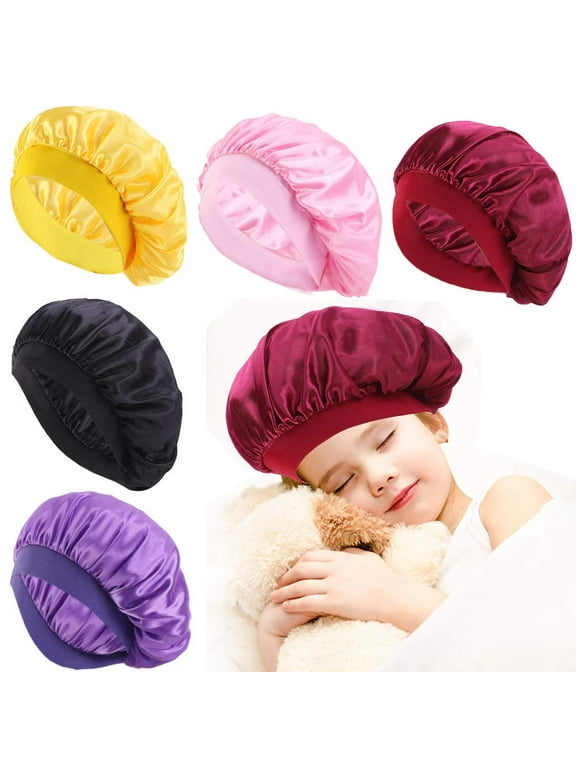 2Pcs Pink Baby Bonnet, Newborn Sleeping Cap Accessories, Infant Satin ...