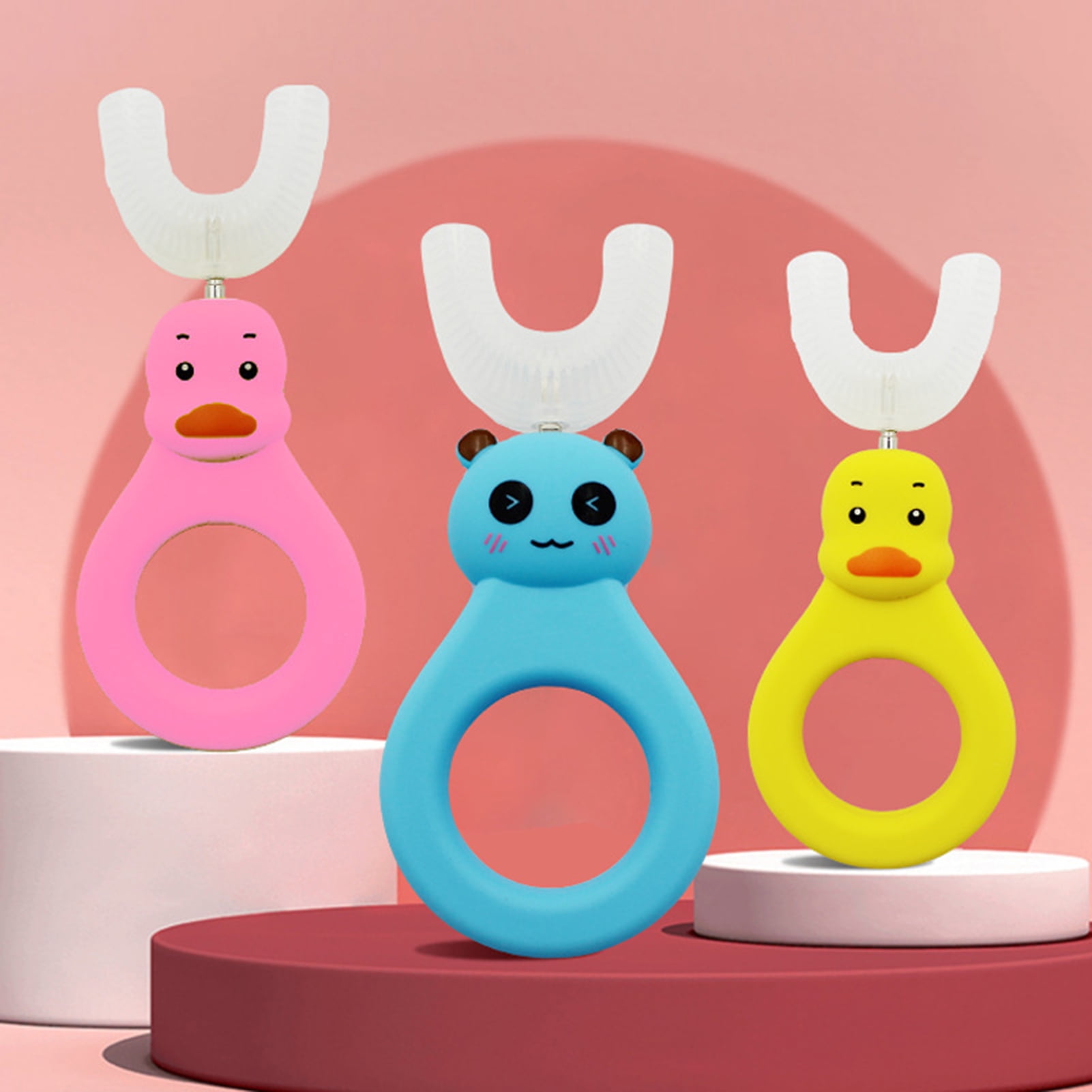 Visland Kids Toothbrush, U-Shaped Brush Head Design for Toddler, Kids ...