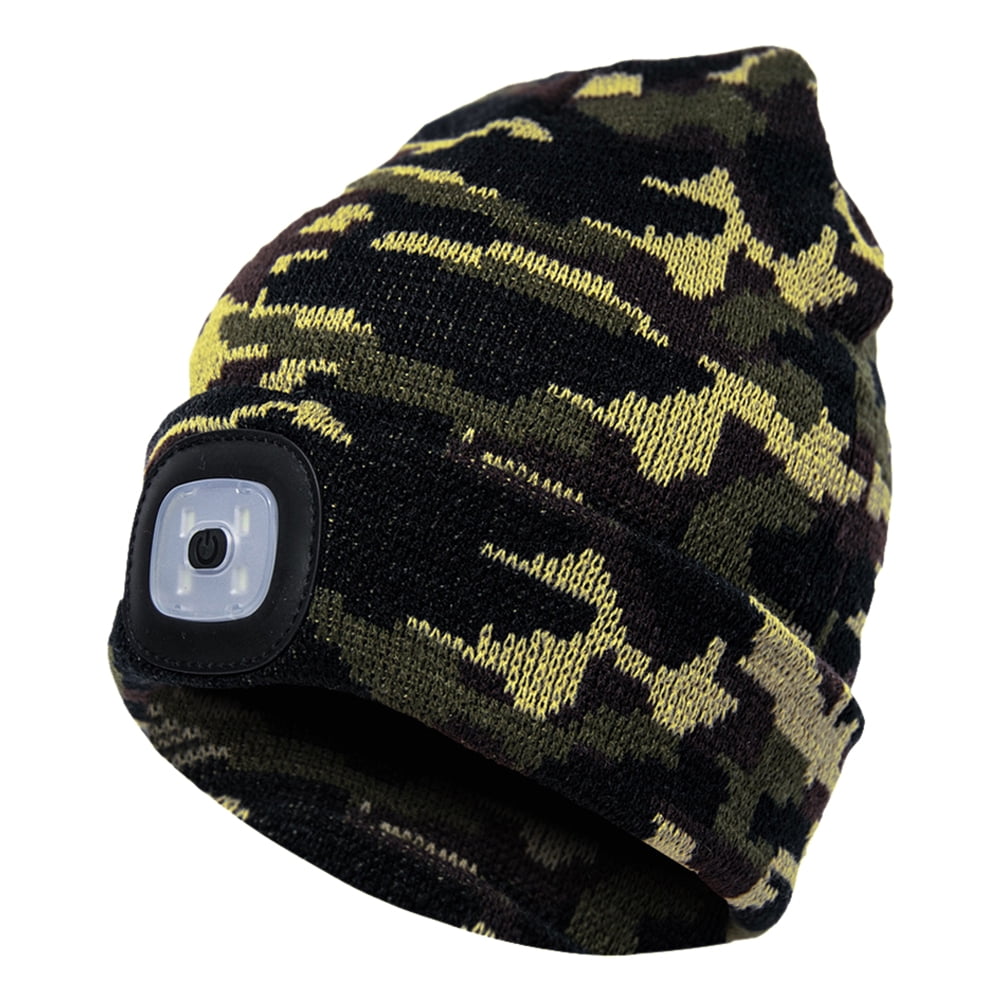 LED woolen hat, LED light knit hat, autumn and winter night fishing ...