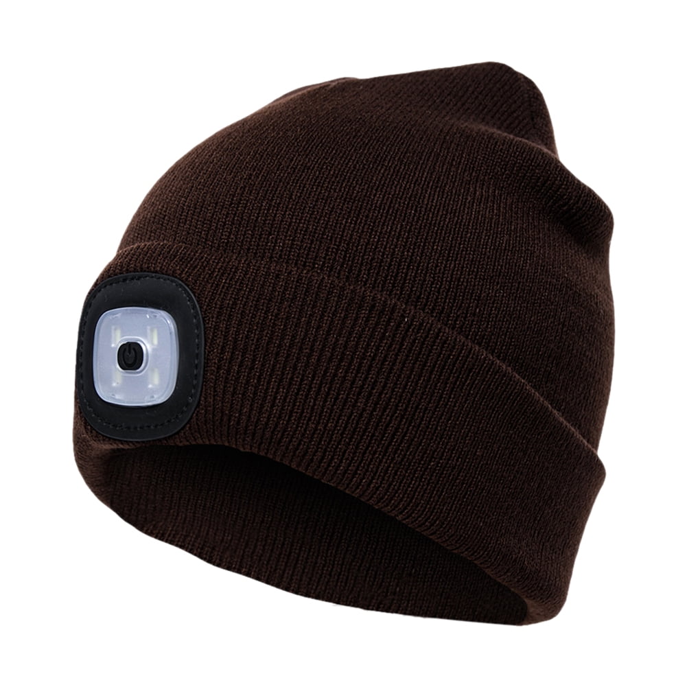 Visland LED Beanie Hat with Light, Unisex Hands Free LED Headlamp Cap ...