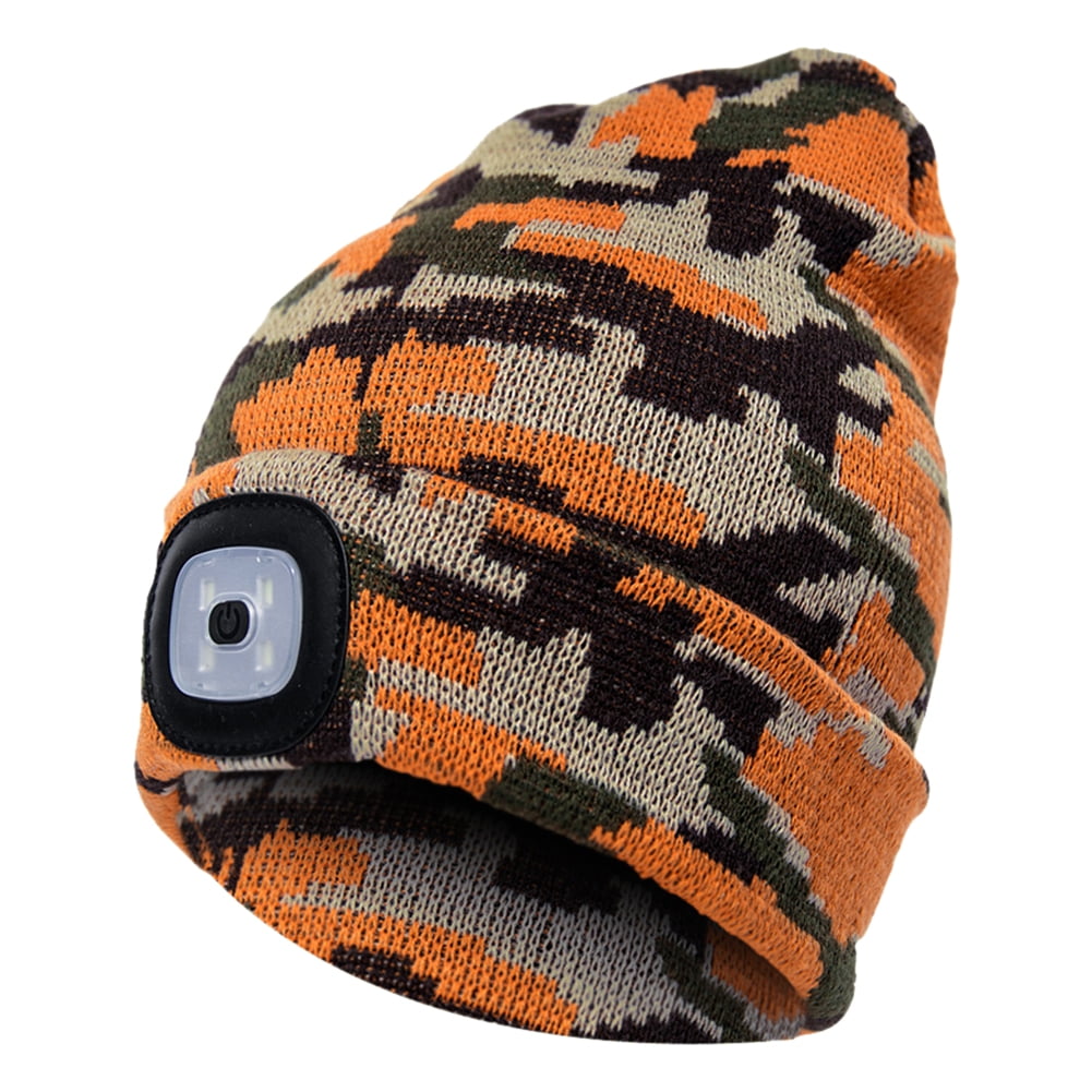 Visland LED Beanie Hat with Light, Unisex Hands Free LED Headlamp Cap ...