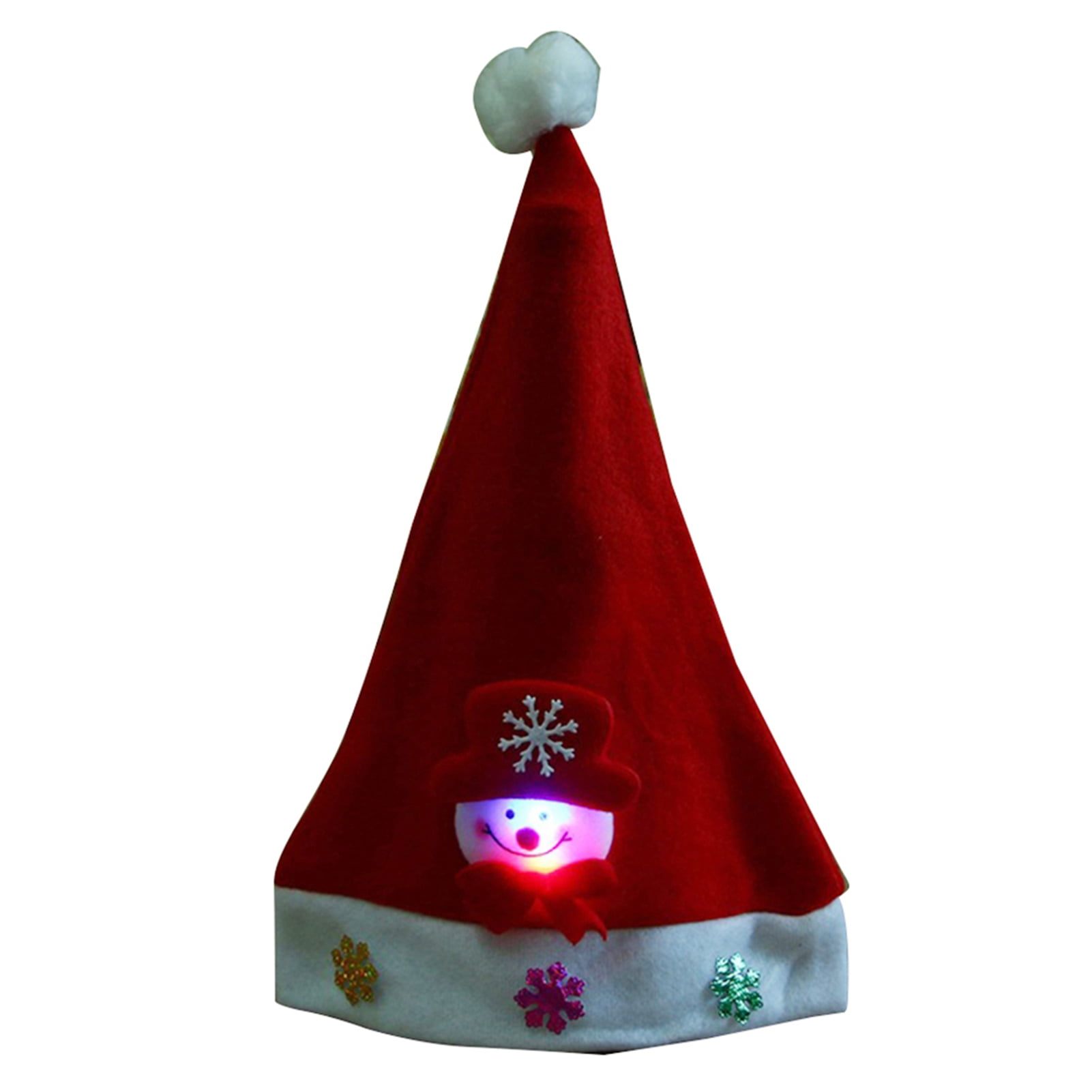 Visland LED Christmas Hat, Light Up Christmas Hat, Unisex Funny Santa Hat, Plush Faux Fur ...