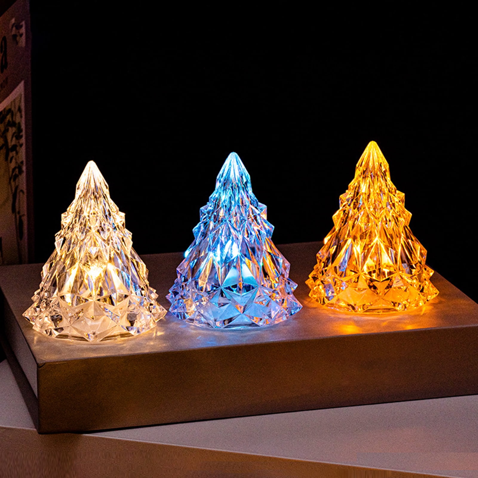 Visland LED Light Up Tabletop Christmas Tree,Mini Xmas Night Light ...