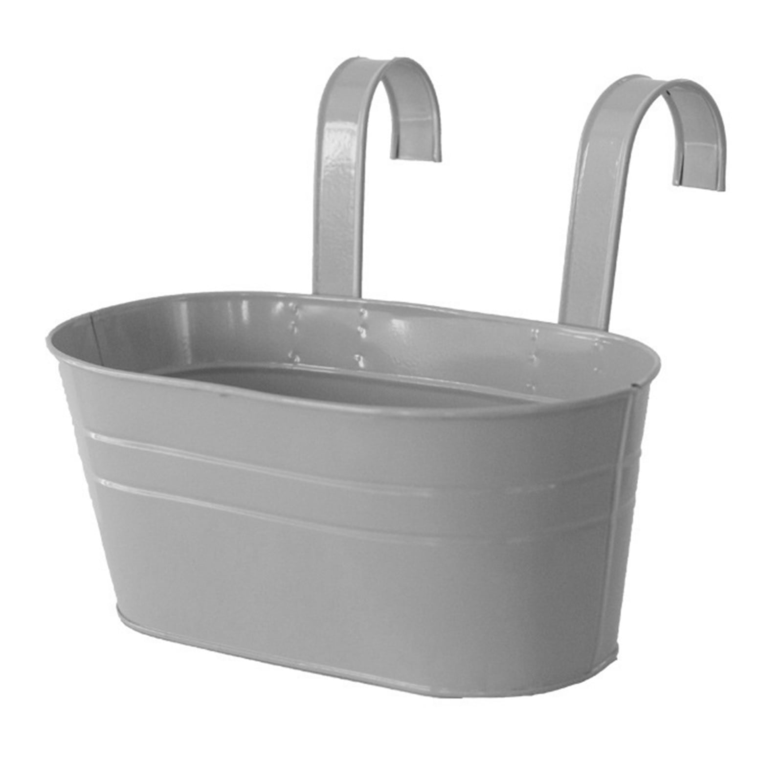 Visland Metal Iron Hanging Flower Pots for Railing Fence Hanging Bucket ...