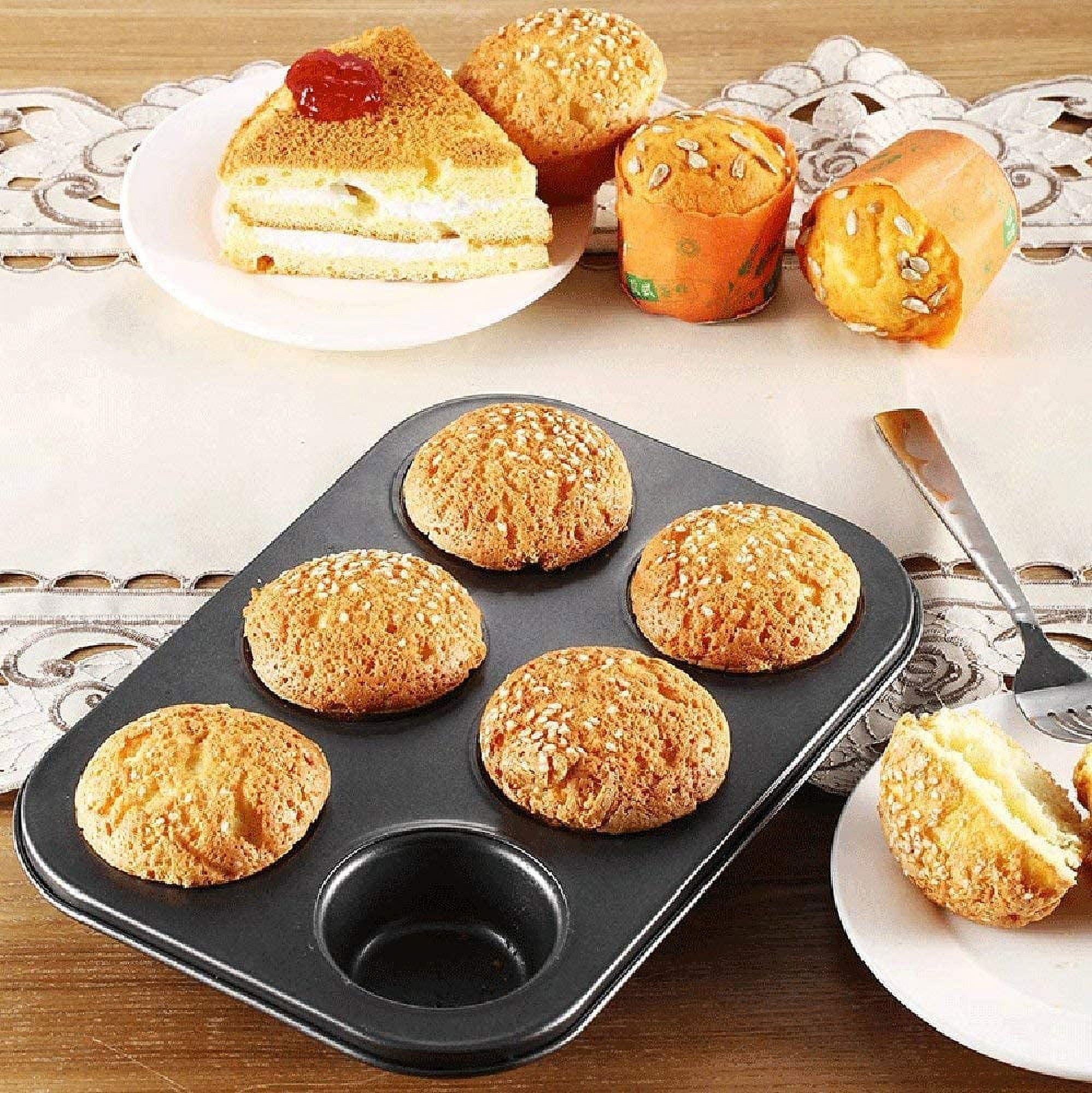 Visland Nonstick Muffin Pan, Non-stick Cupcake Baking Pan Carbon Steel ...