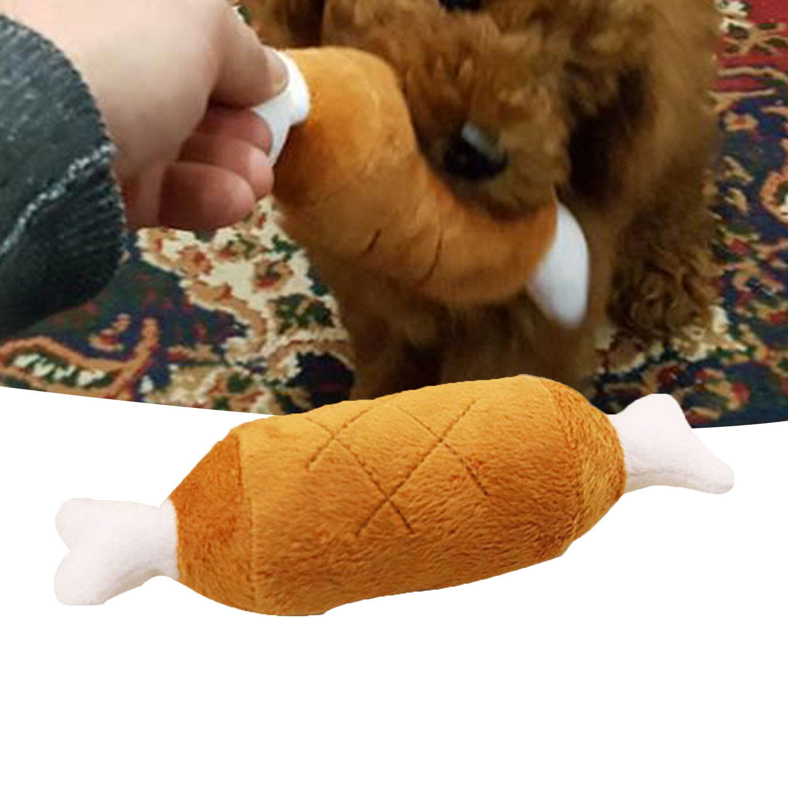 Visland Plush Toy Funny Squeaky Drumstick Shape Durable Squeaky Toy for ...