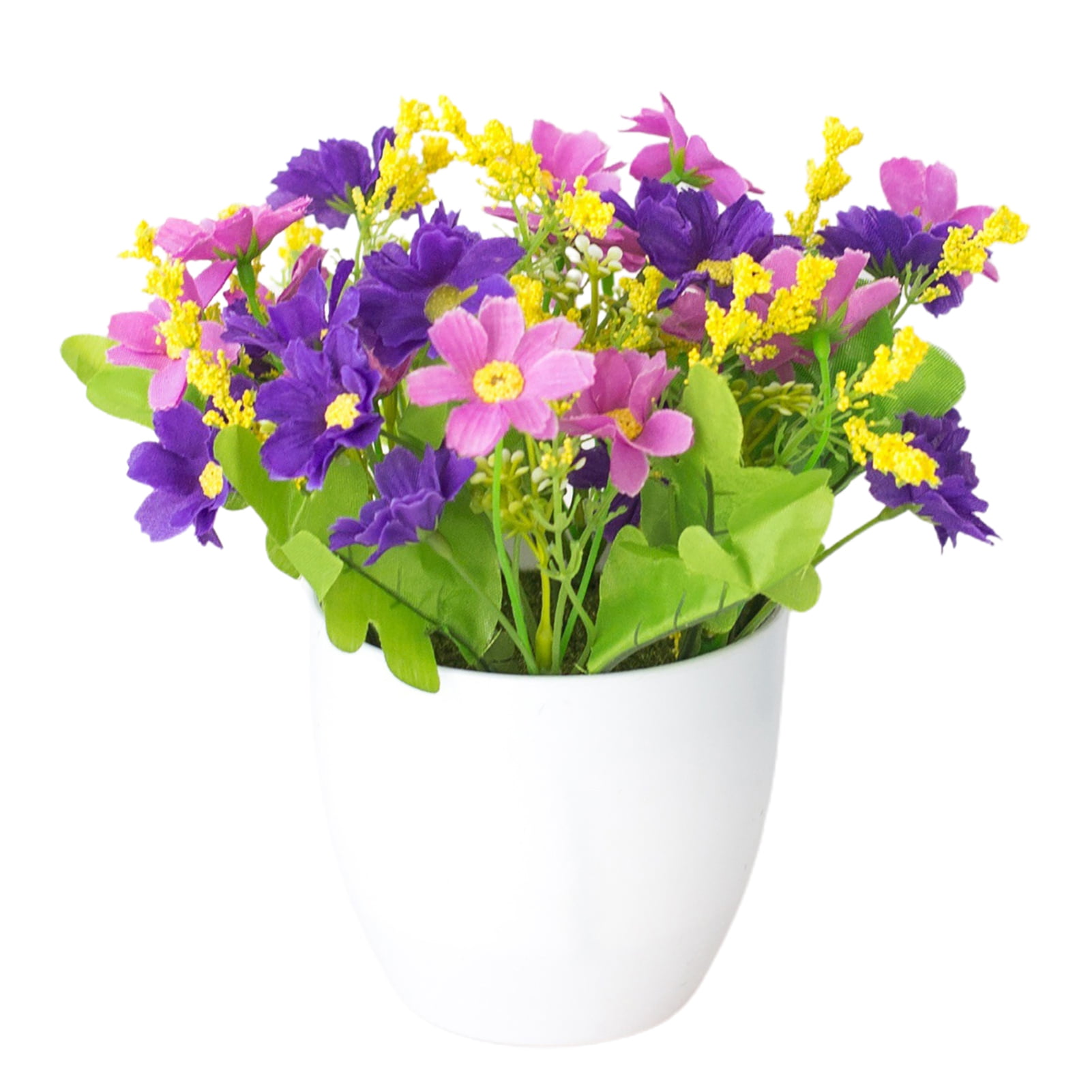 Visland Potted Artificial Flowers Fake Daisy Flowers in Pots Faux ...