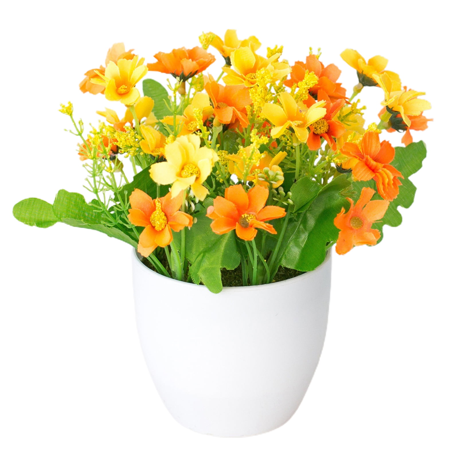 Visland Potted Artificial Flowers Fake Flowers in Pots Faux Flowers in ...