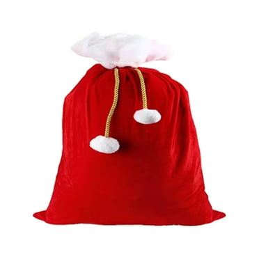 The Costume Center Red Velvet Santa Claus Toy Bag with Drawstring – One ...
