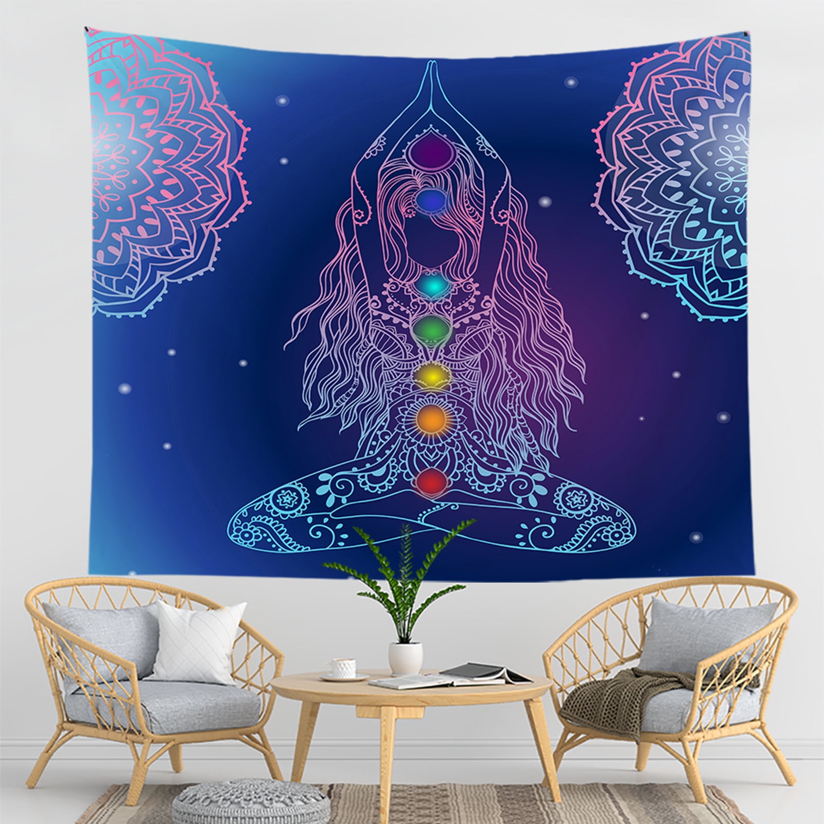 Visland Seven Chakra Tapestry - Bohemian Mandala Yoga Meditation Wall ...