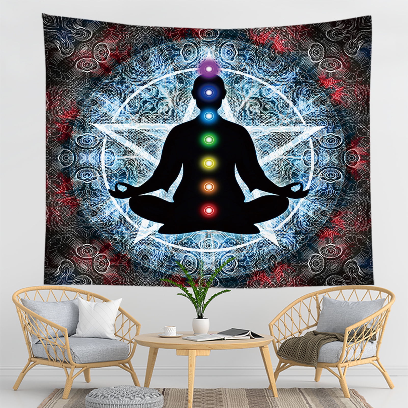 Visland Seven Chakra Tapestry - Bohemian Mandala Yoga Meditation Wall ...