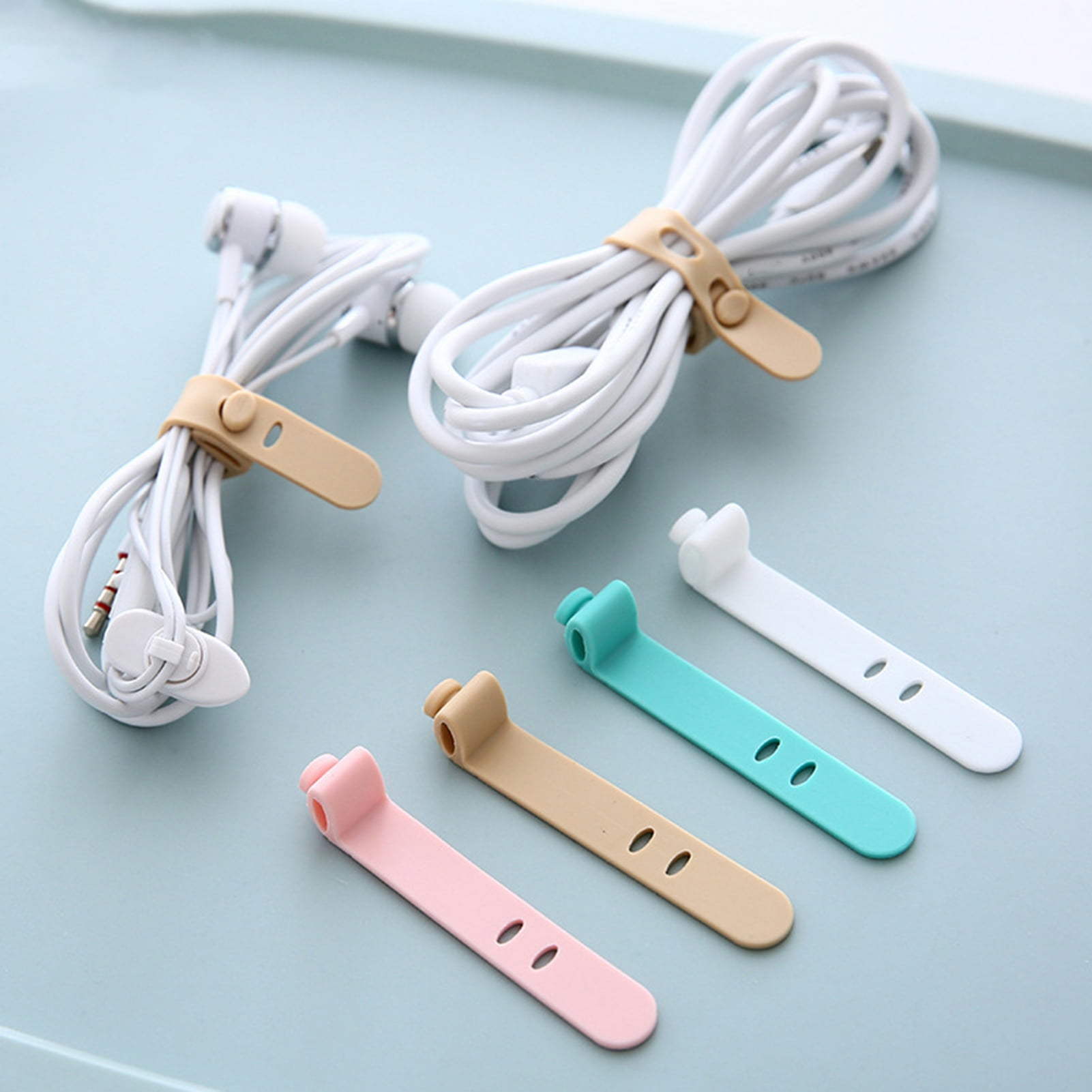 Visland Silicone Cable Tie, 4PCS Reusable Holder Strap Organizer ...
