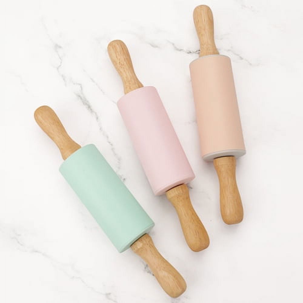 Visland Small Silicone Rolling Pin 10” Non-stick Silicone Rolling Pin ...