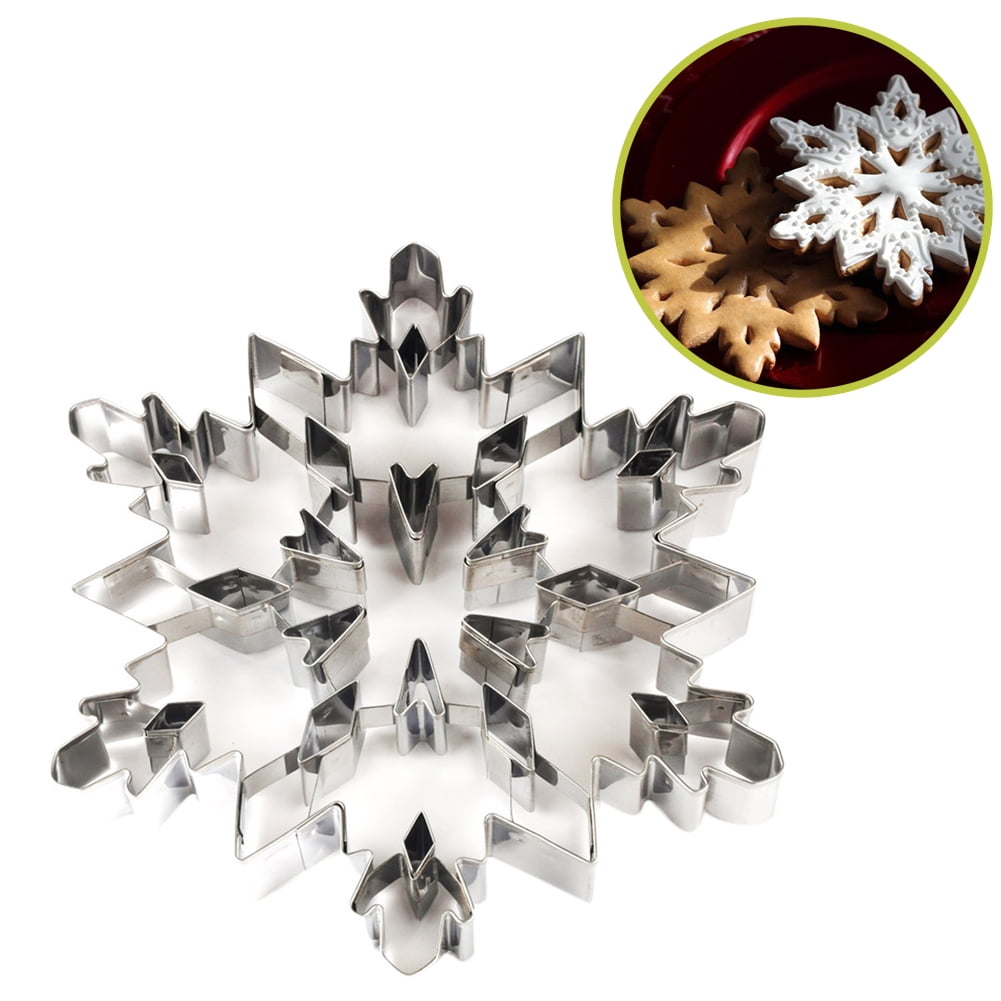 Visland Snowflake Cookie Cutters, Metal Cake Cutters for Fondant ...
