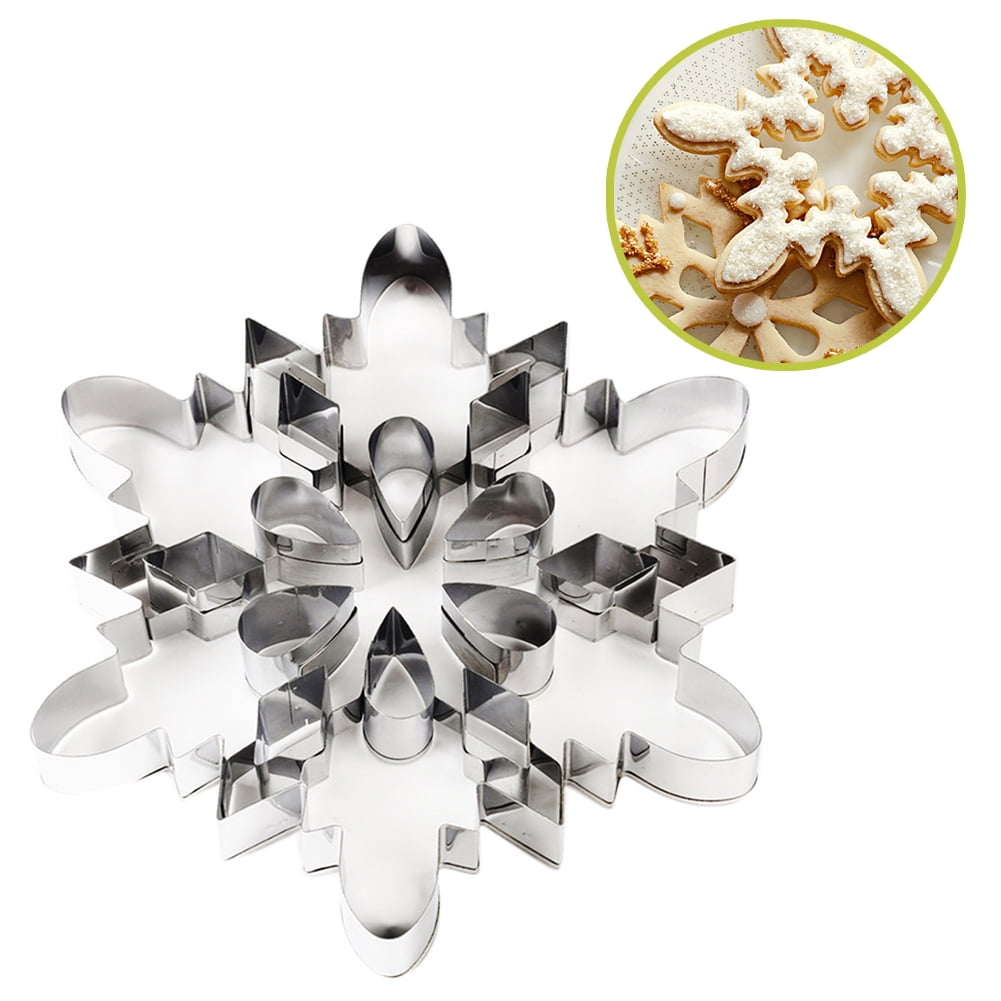 Visland Snowflake Cookie Cutters, Metal Cake Cutters for Fondant ...