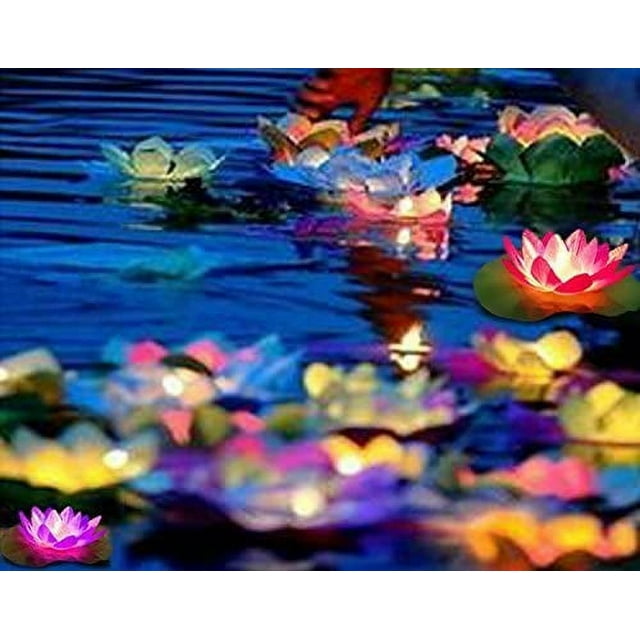Visland Solar Powered Lotus Lamp Floating Pool Lights - Walmart ...