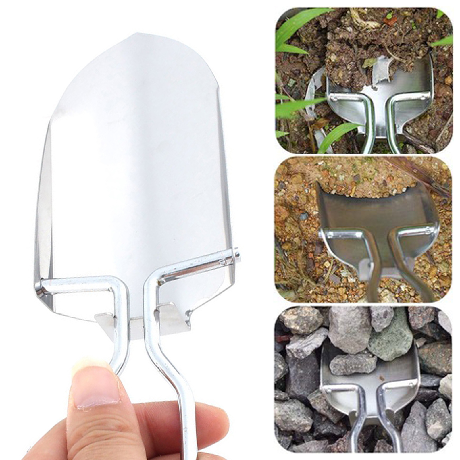 Visland Stainless Steel Folding Trowel - Lightweight for Garden and ...