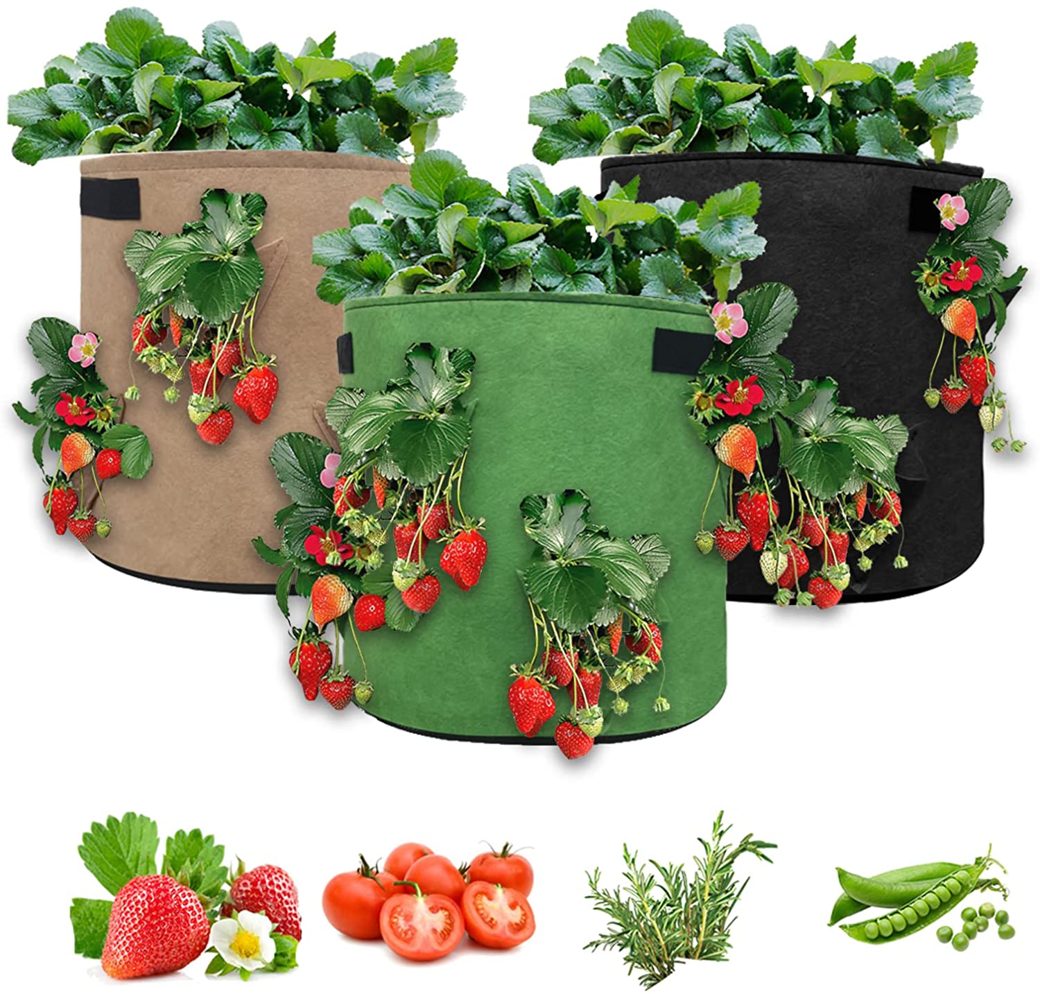 Visland Strawberry Grow Bag Strawberry Plant Bag With Side Planting Visland Strawberry Grow Bag Strawberry Plant Bag With Side Planting