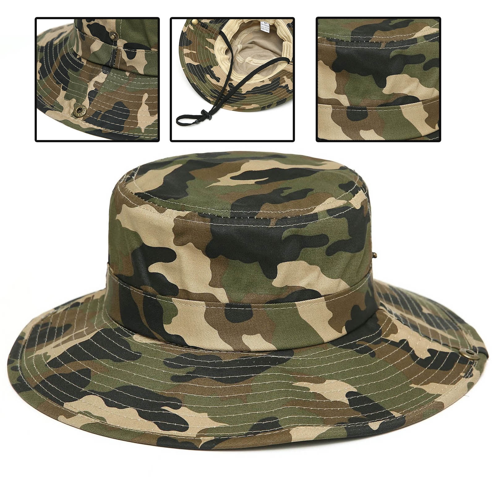 Visland Sweat Absorbing Wide Brim Boonie Hat Outdoor UPF 50+ Sun ...
