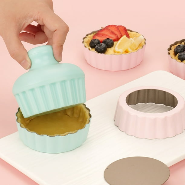Visland Tart Shell Molds Tart Cutter Flower Round Dough Cookie Cutter Set Cupcake Mold for Making DIY Cupcake Muffin Pecan Pies Cheesecakes and